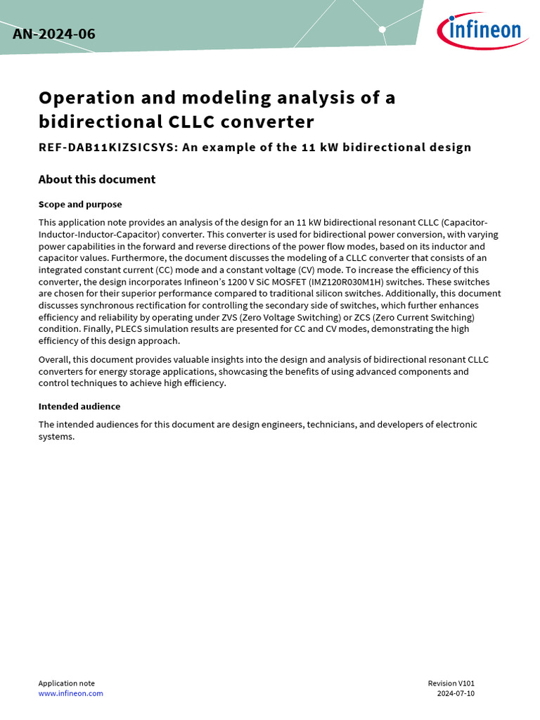 Operation and Model Analysis - Bidirectional CLLC Converter | PDF ...