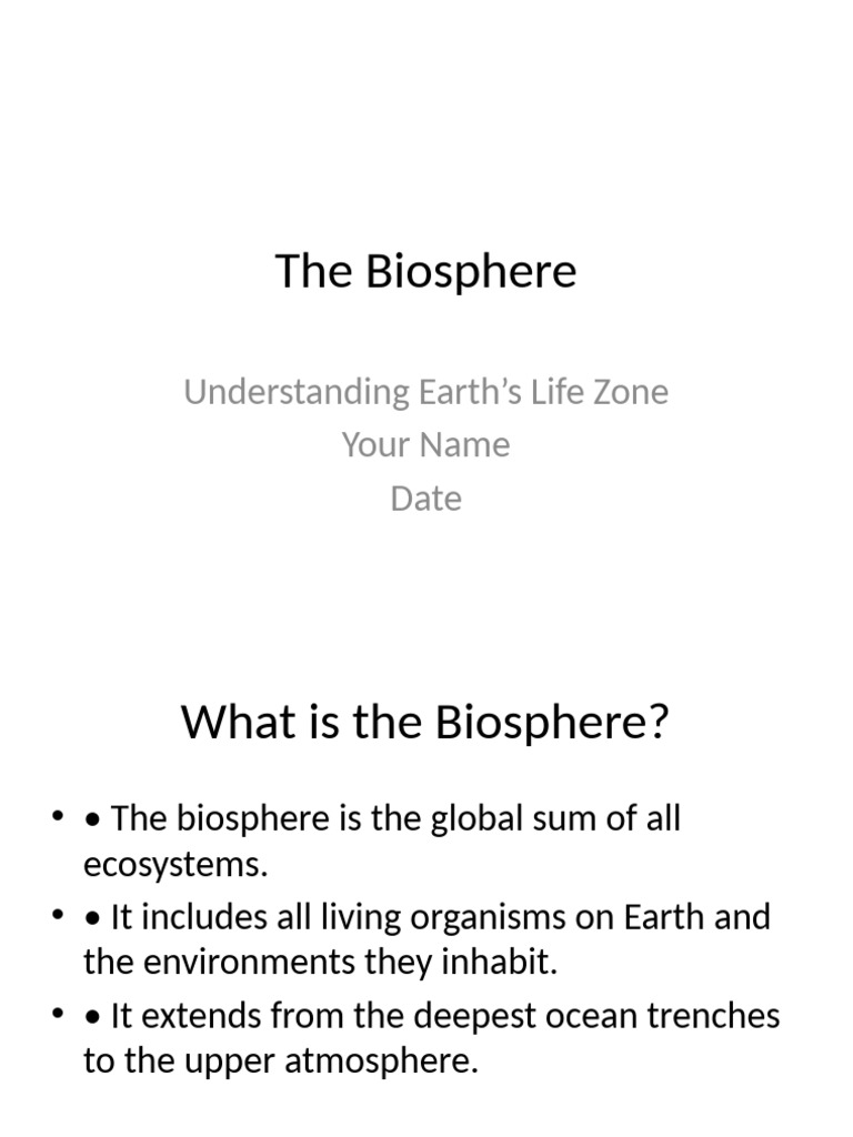 Understanding the Earth's Biosphere | PDF
