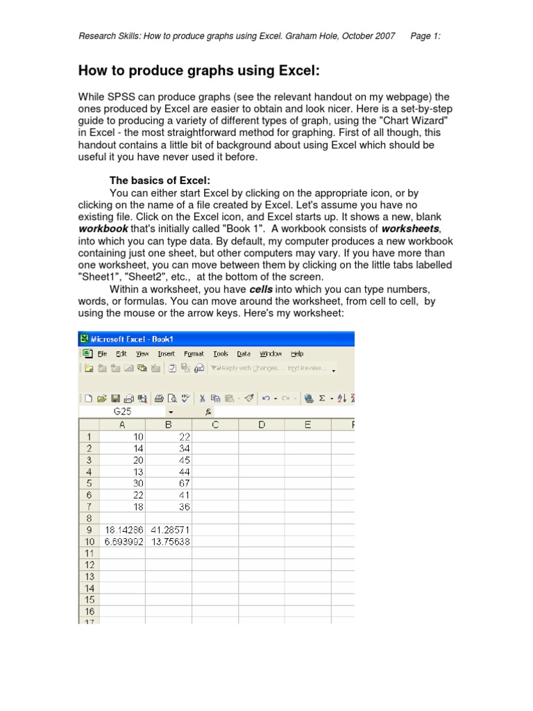 How To Produce Graphs Using Excel 2 | PDF | Microsoft Excel | Chart
