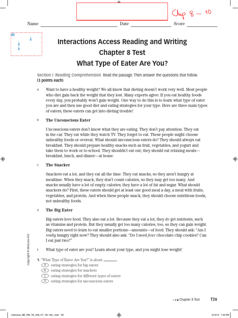 Revision Reading 2 (Full) | PDF | Meal | Dieting