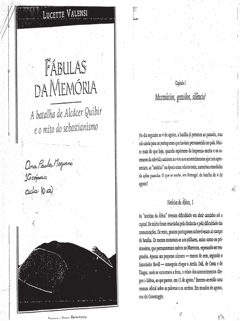Aula 10 - VALENSI. FÃ¡bulas Da MemÃ Ria | PDF