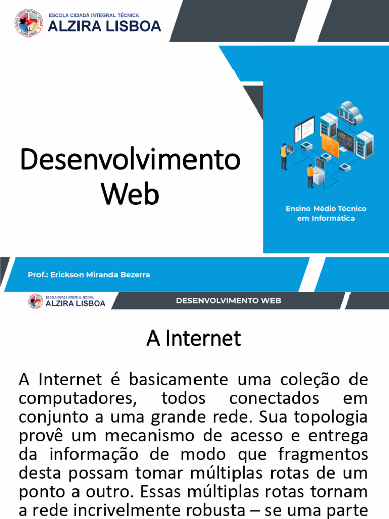 A1 - Desenvolvimento Web | PDF | Rede mundial de computadores | Internet e Web