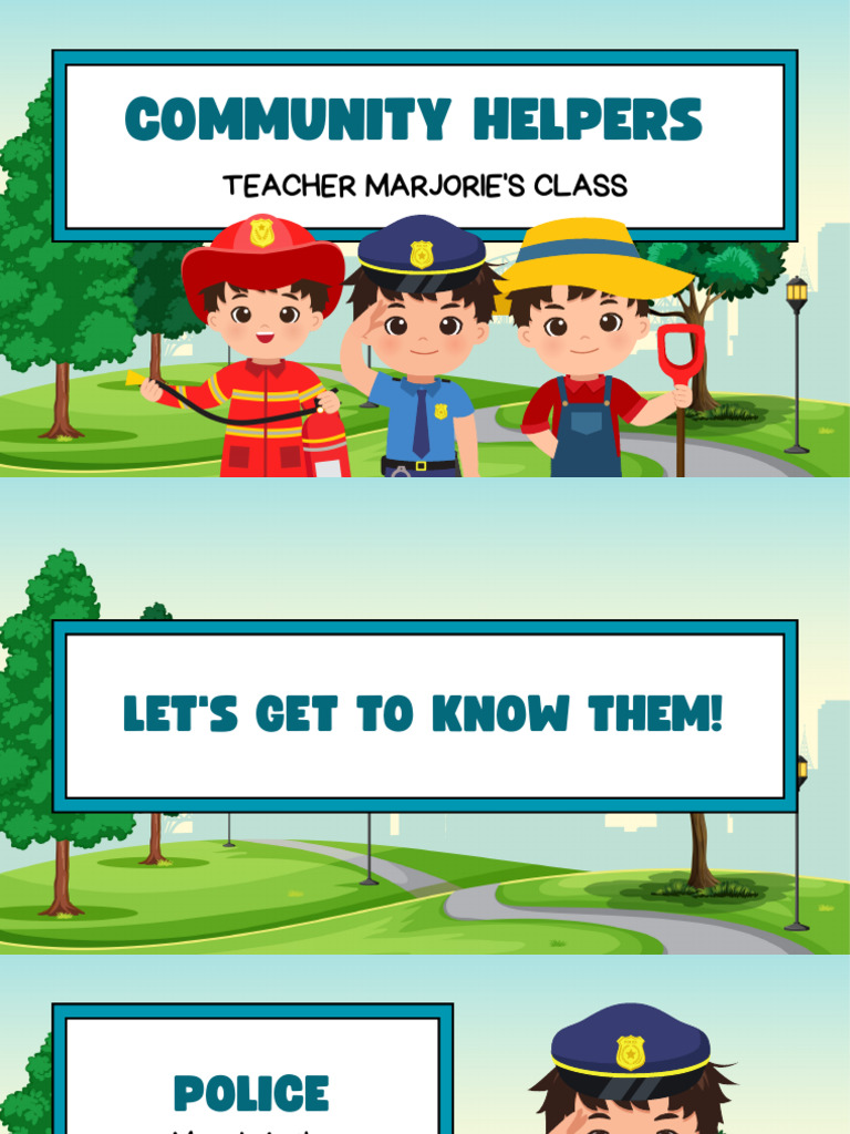 Kindergarten Community Helper Jobs Education Presentation in Colorful Carto - 20250529 - 211605 ...