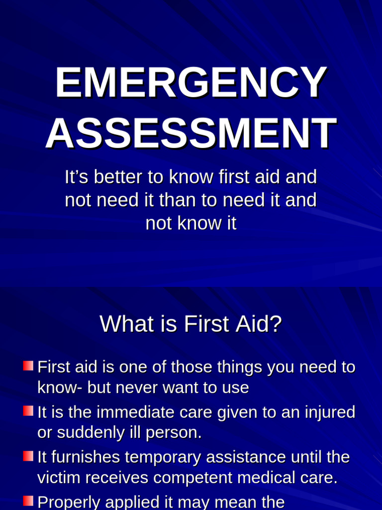 Emergency Assessment | PDF | First Aid | Consent