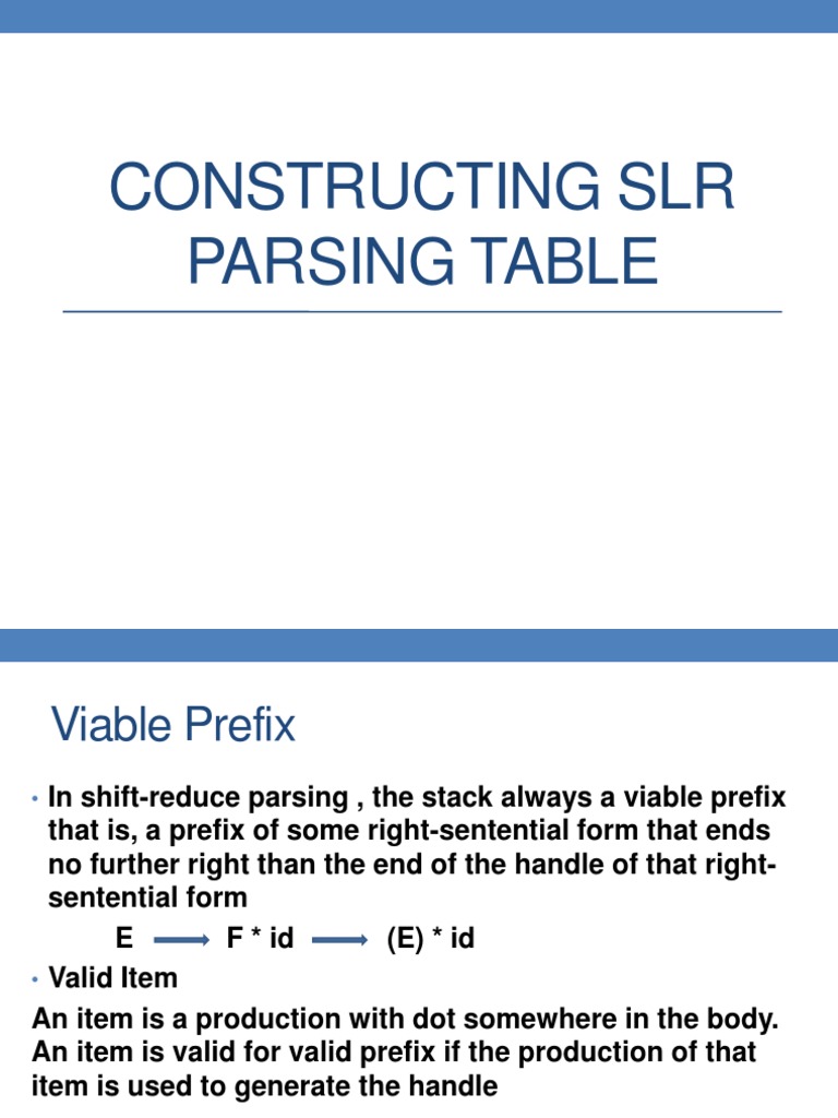Constructing SLR Parsing Table | PDF