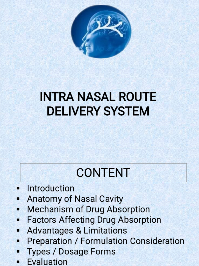 Overview of Nasal Drug Delivery Systems | PDF | Human Nose ...