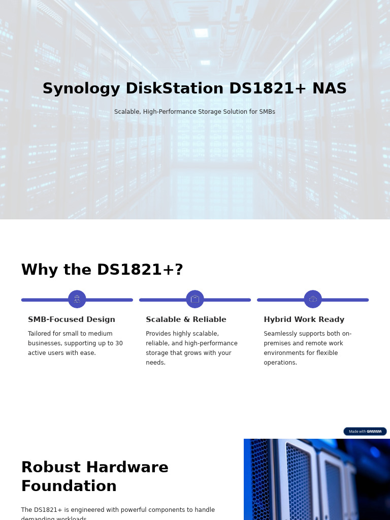 Synology DiskStation DS1821 NAS | PDF | Backup | Computer Data Storage