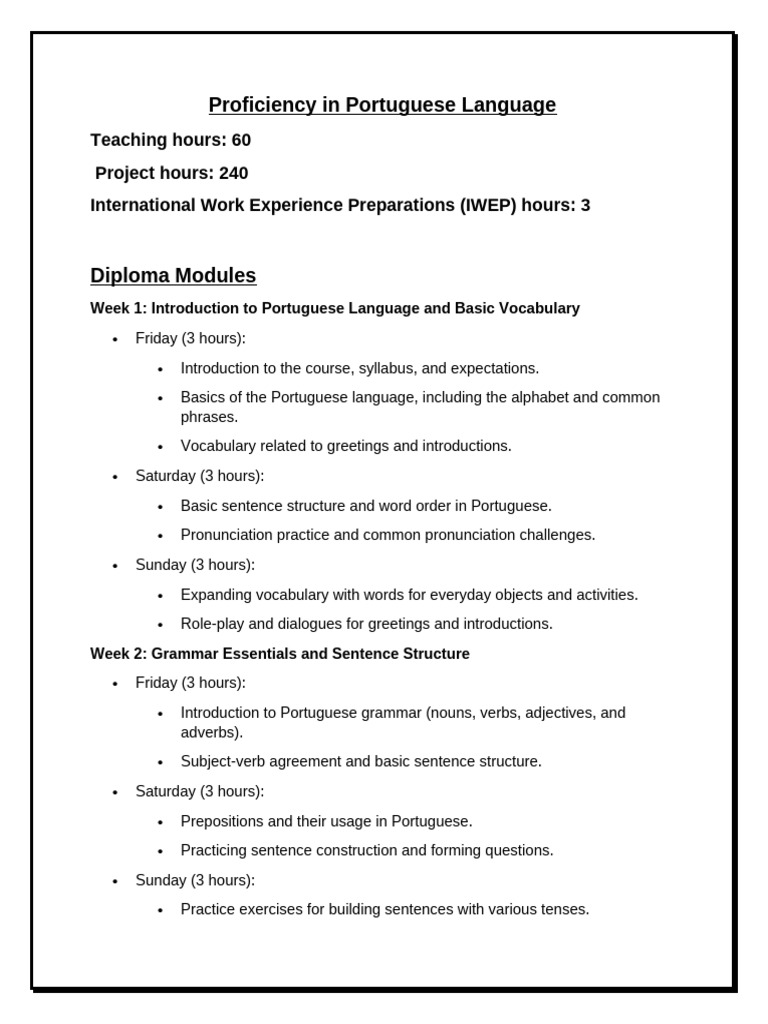 Portuguese Language Course Overview | PDF | Verb | Reading Comprehension