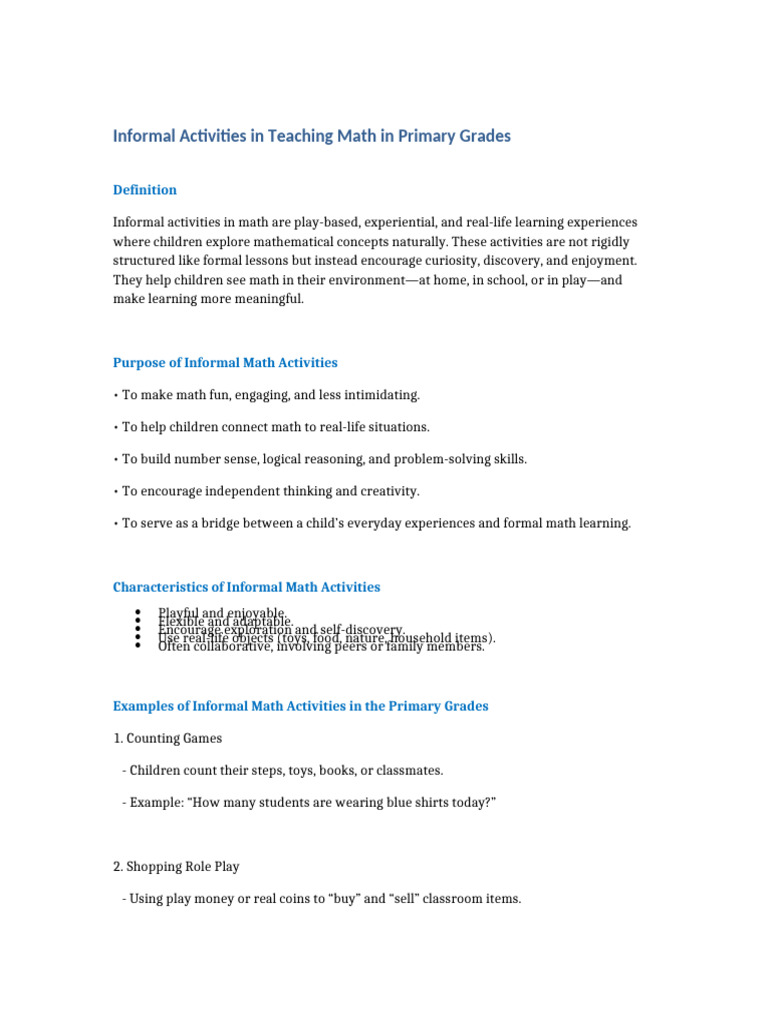 (Group 4) Informal Activities, Cooperative Learning, Teacher-Directed ...