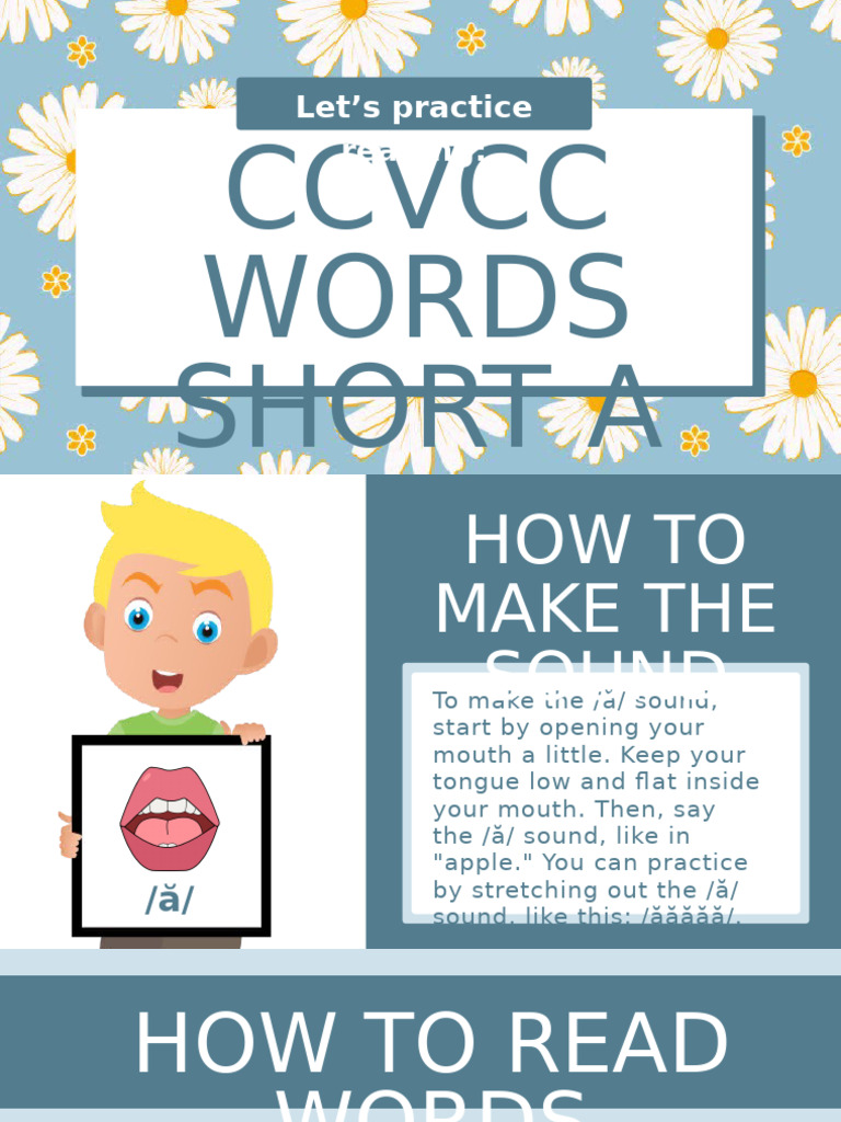 Phonics Blending Sounds CCVCC Words Short A Presentation in Colorful ...