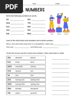 Ordinal Numbers Worksheet for Grade 2 | PDF