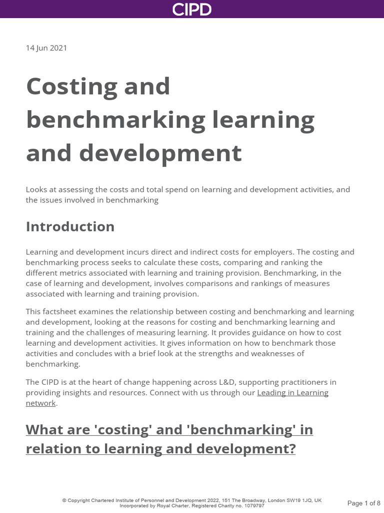 Benchmarking-Factsheet 20230212T180426 | PDF | Benchmarking | Employment