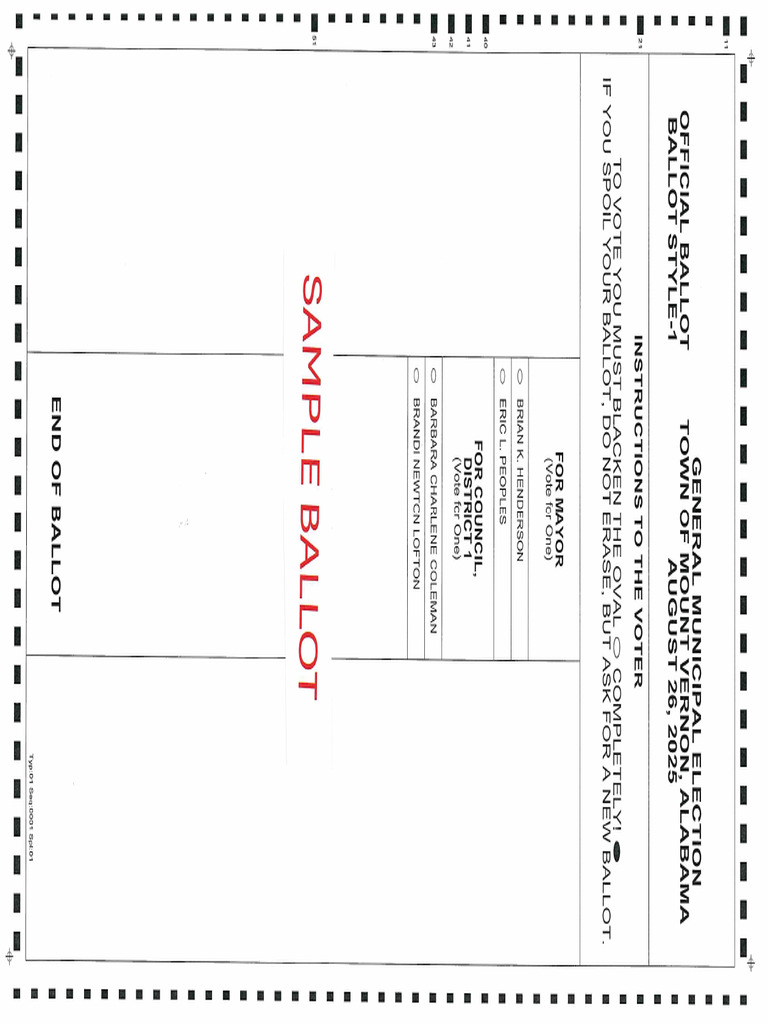 Mount Vernon Sample Ballot | PDF