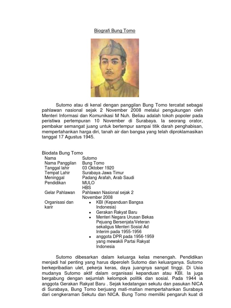 Biografi Bung Tomo | PDF