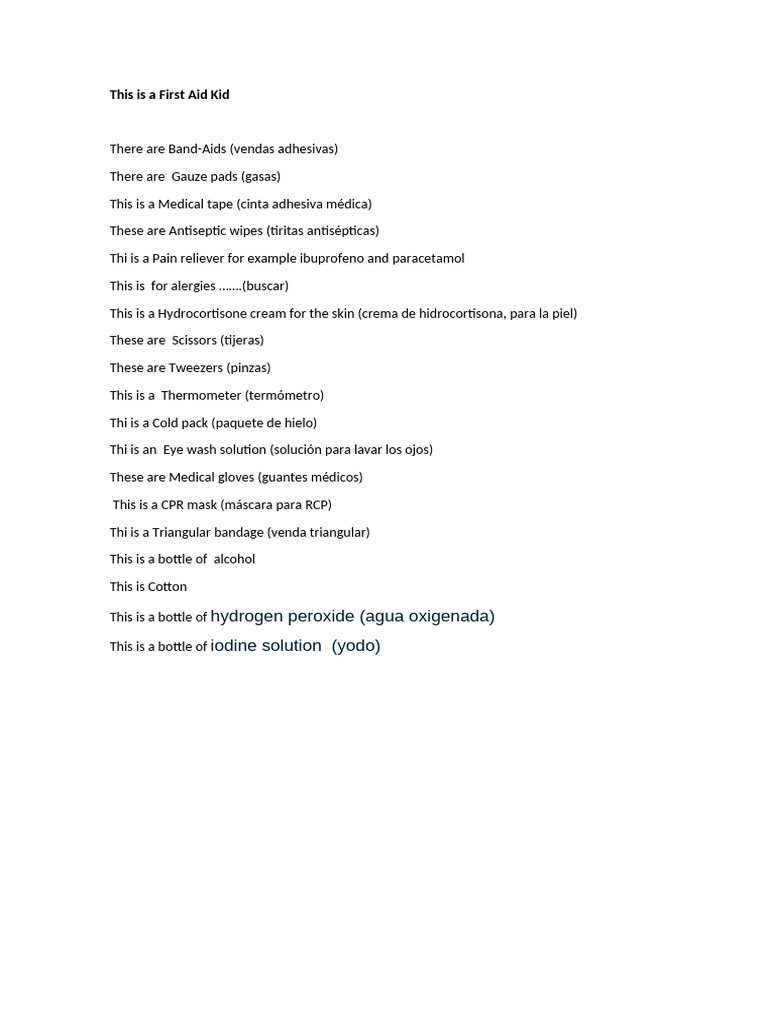 First Aid Kit Essentials | PDF