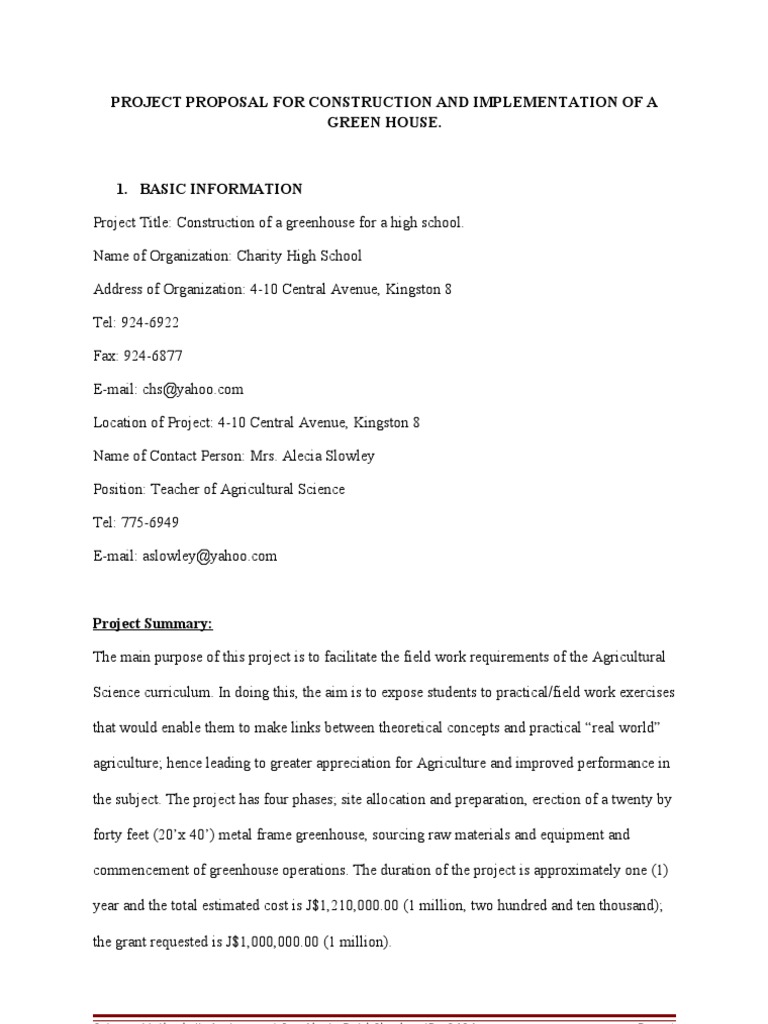 Assignment 1 - Project Proposal | PDF | Greenhouse | Secondary School