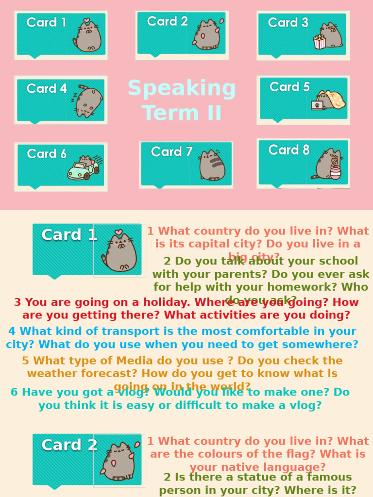 B1 Speaking Cards for Language Practice | PDF