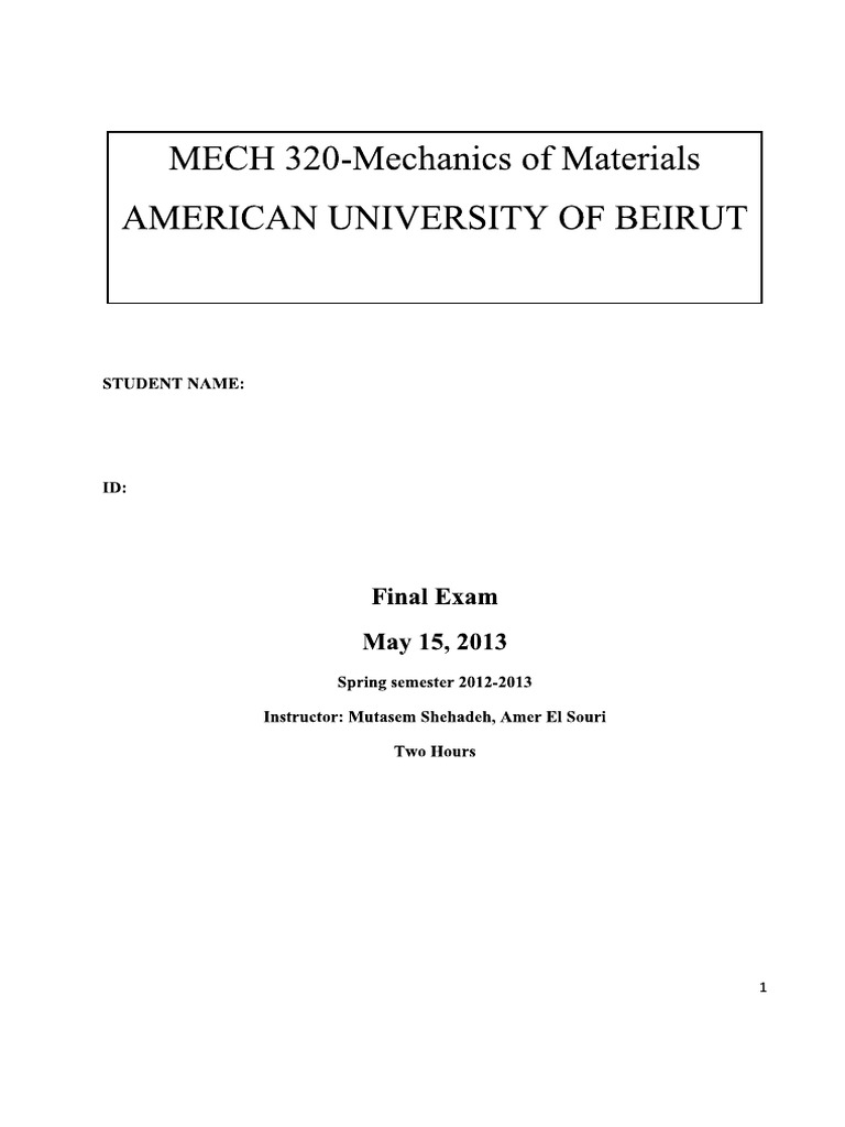 Mech320 Final | PDF