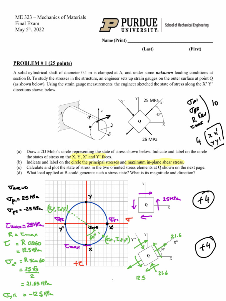 ME-323 Solution Final Spring2022-V2 | PDF