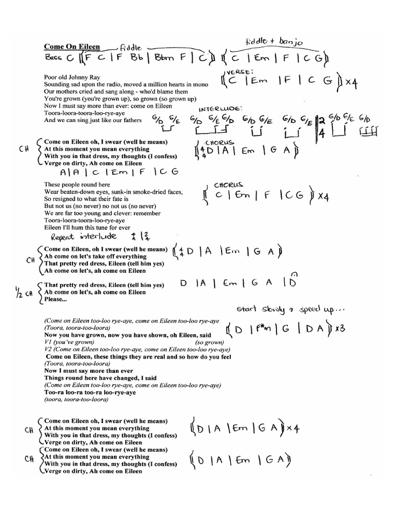 Come On Eileen Chart | PDF