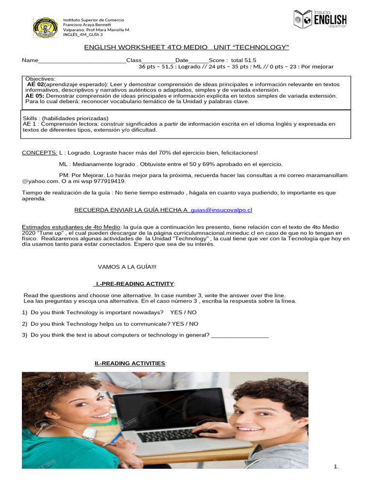 Inglés 4M Guía-3 | PDF | World Wide Web | Internet & Web
