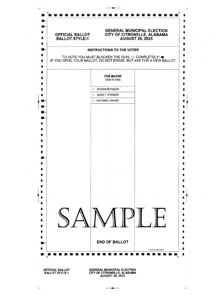 Citronelle Sample Ballot | PDF