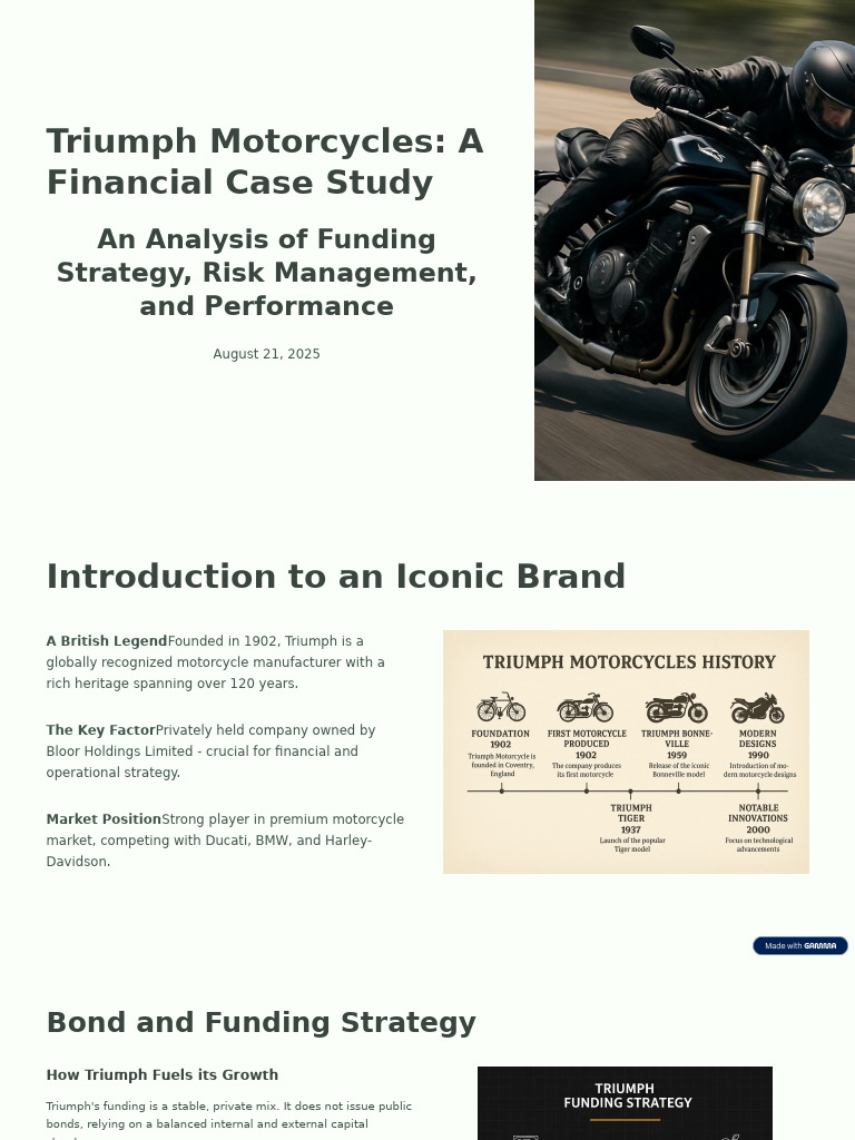 Triumph Motorcycles A Financial Case Study | PDF | Capital Structure ...