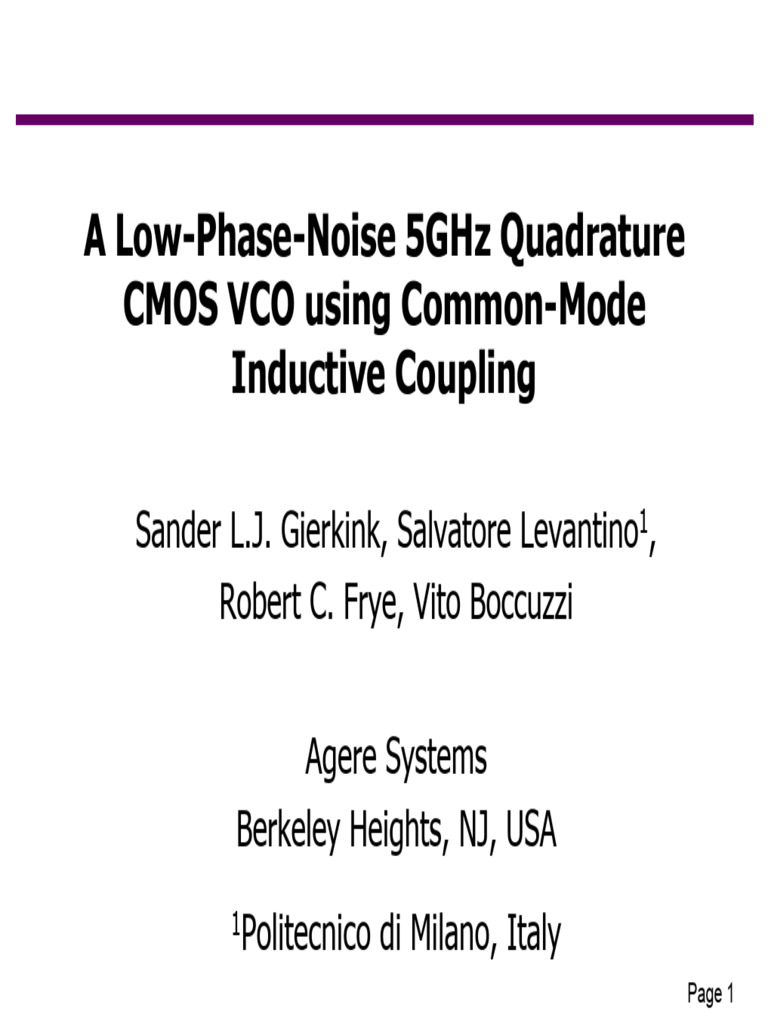 A Low-Phase-Noise 5Ghz Quadrature Cmos Vco Using Common-Mode Inductive ...