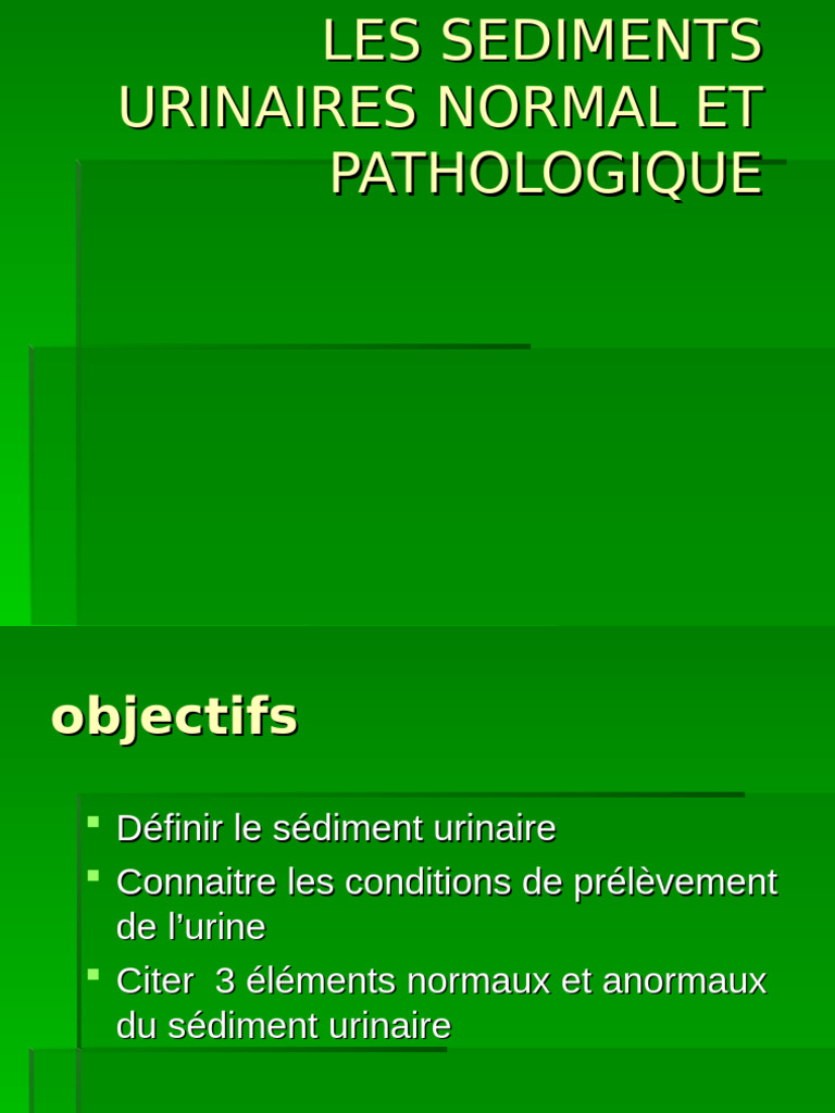 Sédiments urinaires : normal et pathologique | PDF | Urine | Globule blanc