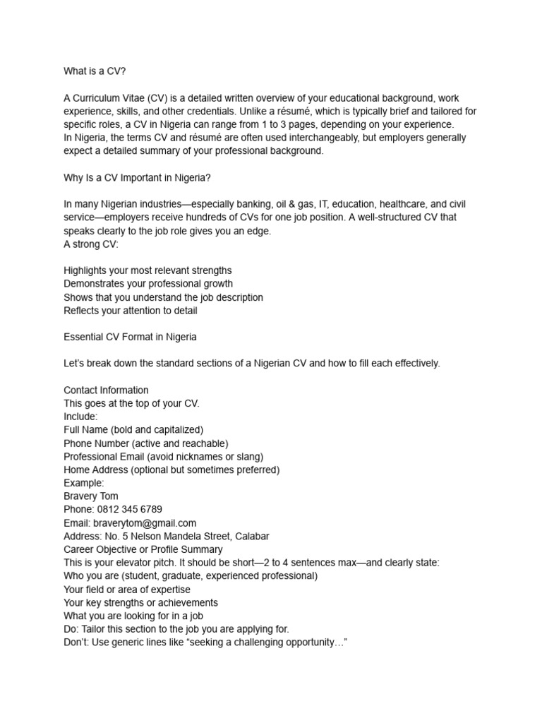 How to write an Original CV | PDF | Résumé