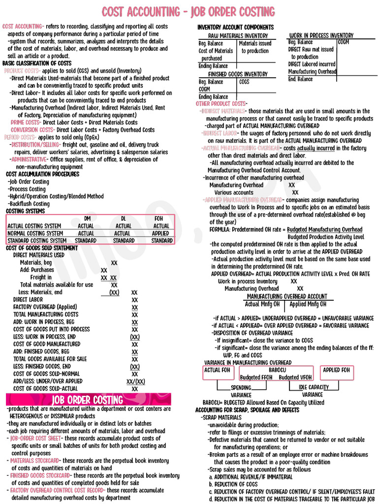 Job Order Costing | PDF
