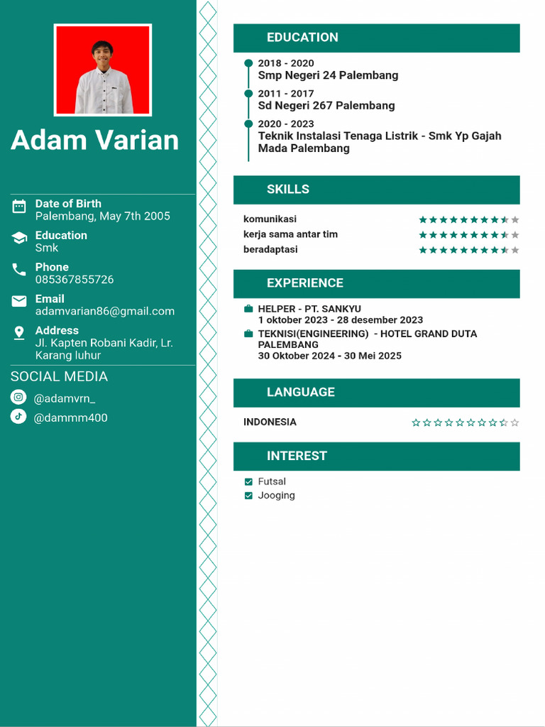CV Adam Varian | PDF