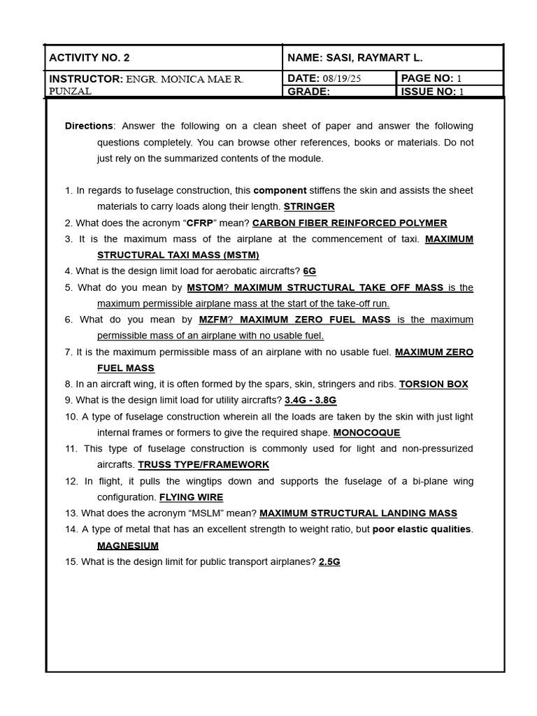 Aircraft Structure (PT2) | PDF