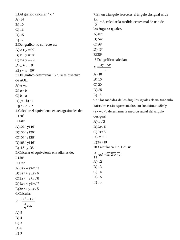 Ejercicios de Trigo Bloc | PDF