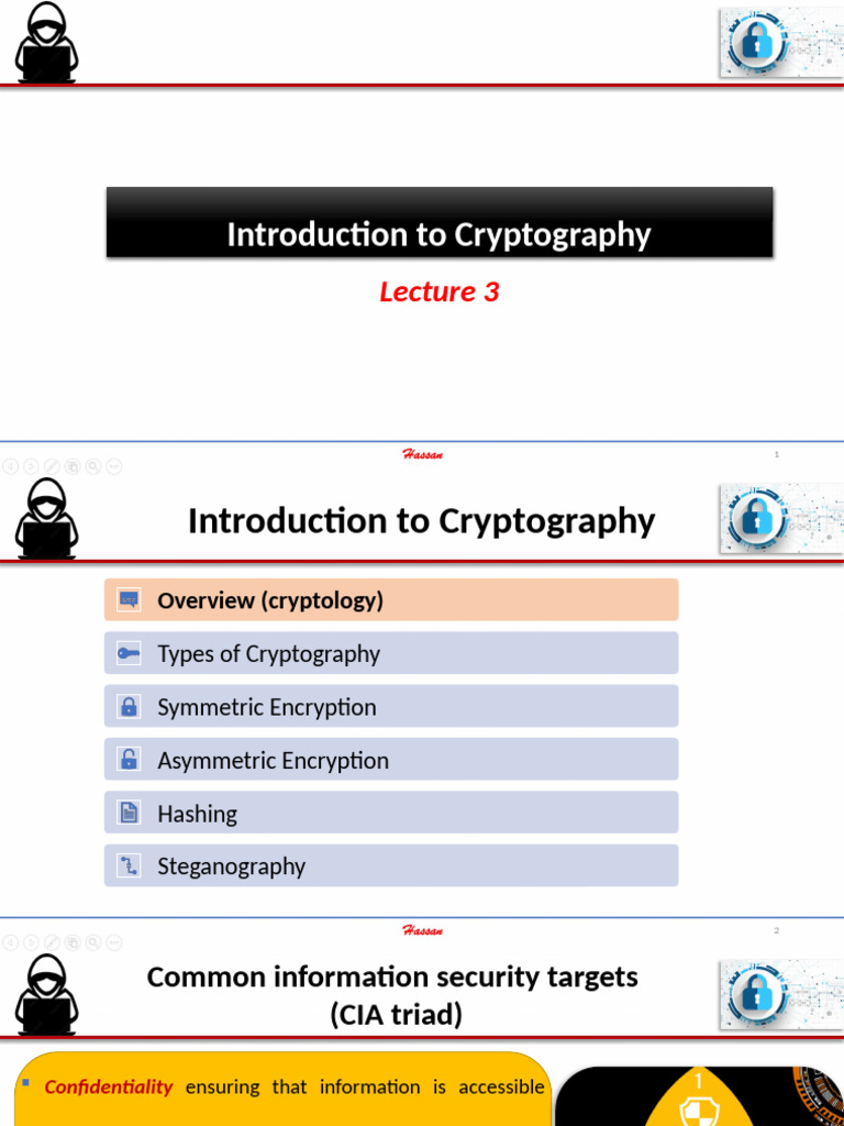 Lecture 3 Basic Cryptography | PDF | Cryptography | Key (Cryptography)