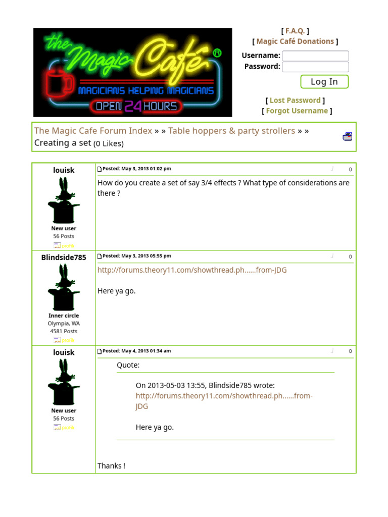 The Magic Cafe Forums - Creating A Set | PDF | Information Science ...