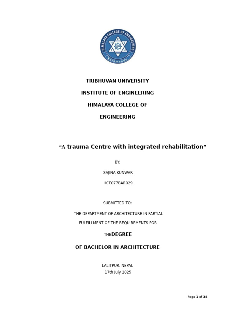 Thesis Final Report | PDF | Physical Therapy | Emergency Department