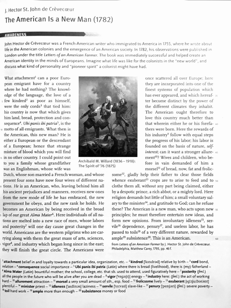 J. Hector Crèvecœur-The American Is A New Man | PDF