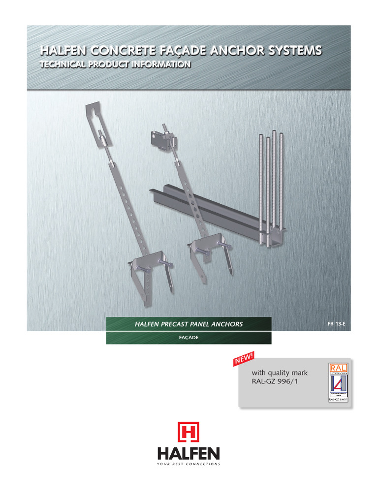 HALFEN Precast Façade Anchor Systems | PDF | Precast Concrete | Anchor