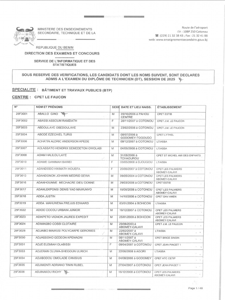 ADMIS BTP DT 2025_030306 | PDF