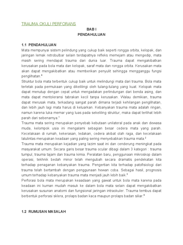 Trauma Okuli Perforans | PDF