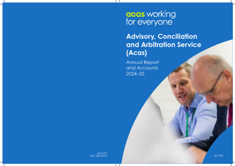 Acas Annual Report 2024 to 2025 Cover | PDF