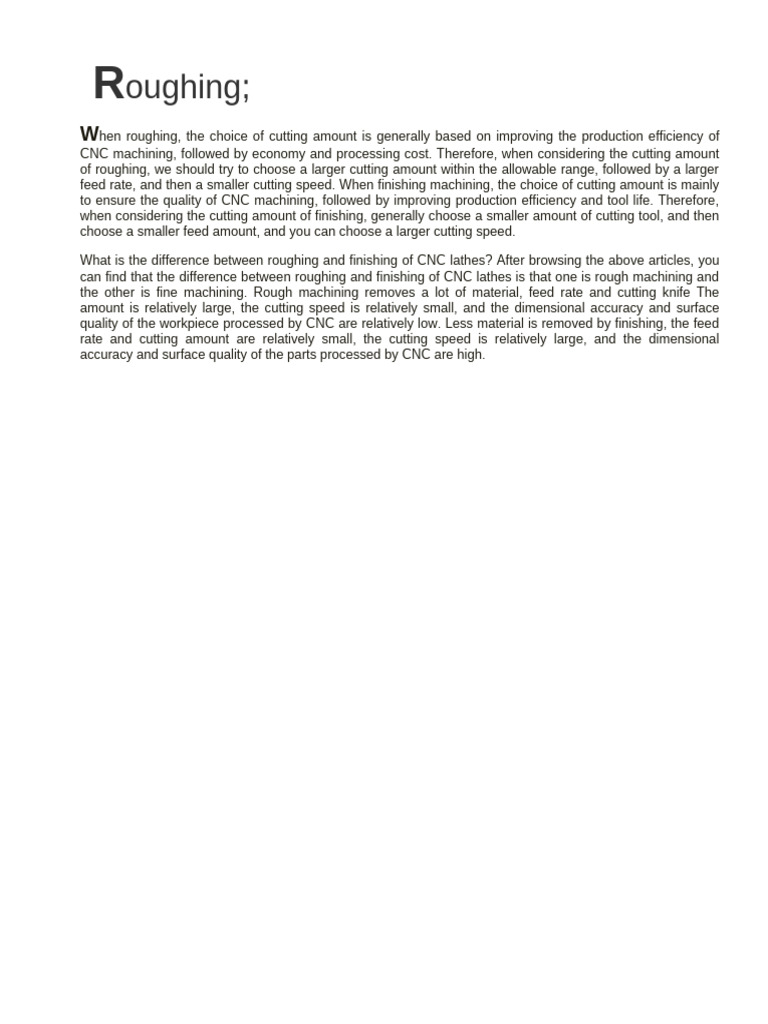 Roughing | PDF