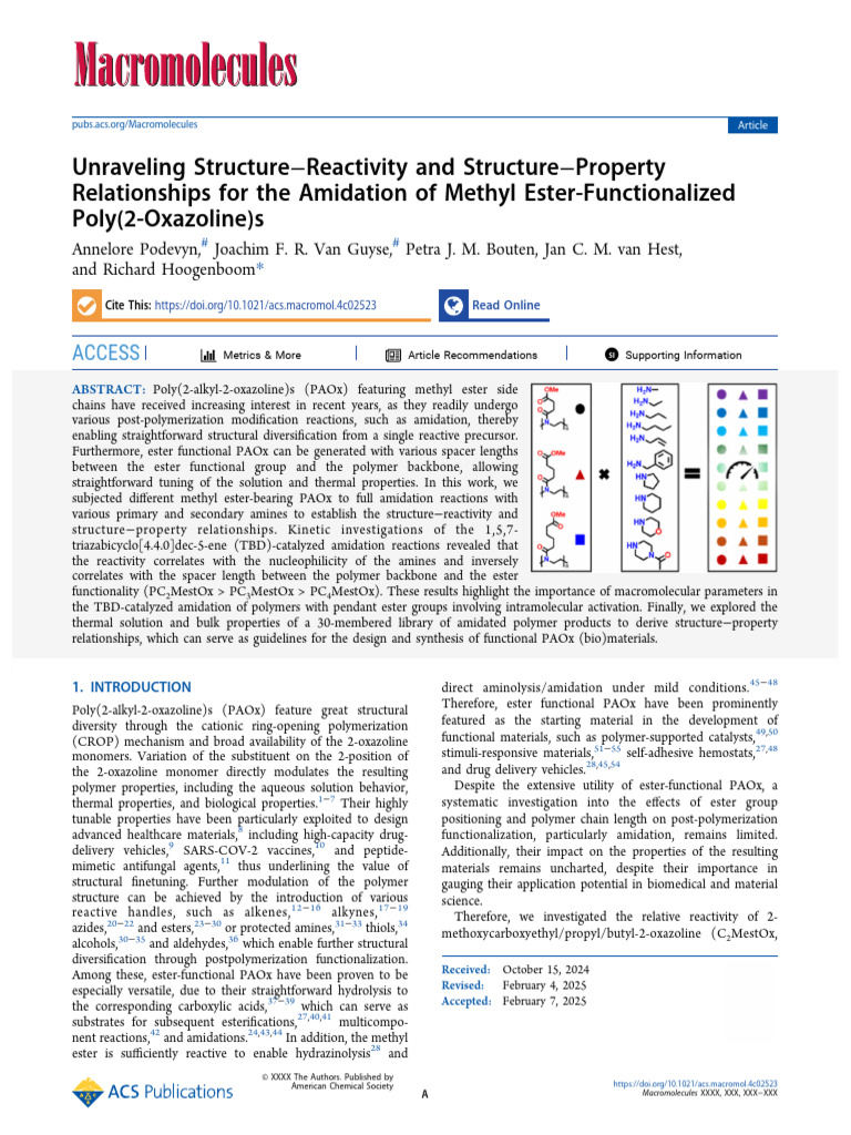 Podevyn Et Al 2025 Unraveling Structure Reactivity and Structure ...