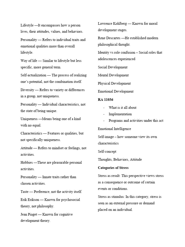 PerDev Reviewer or Points To Review | PDF | Stress (Biology) | Emotions