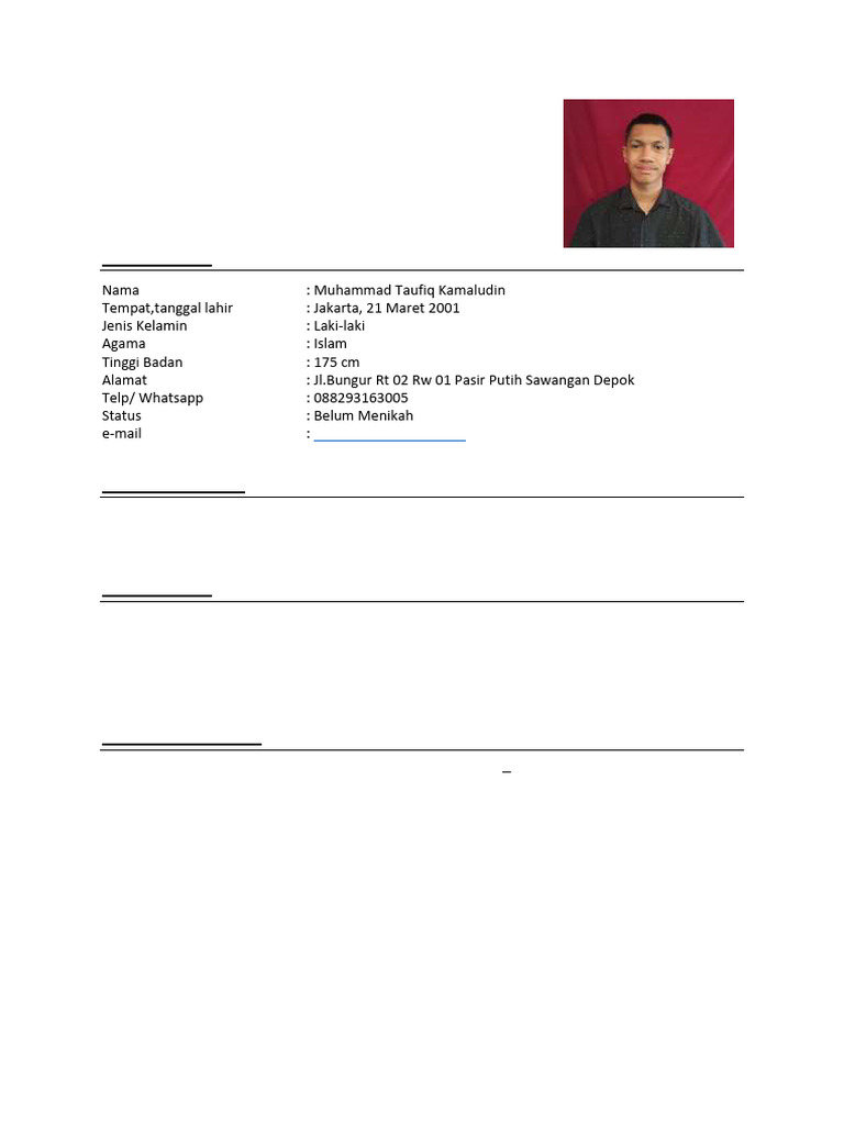 CV Mas Taufik 1 | PDF