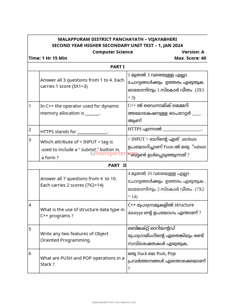 Hssreporter - Com - +2 Comp Science Unit 1 - All Versions | PDF