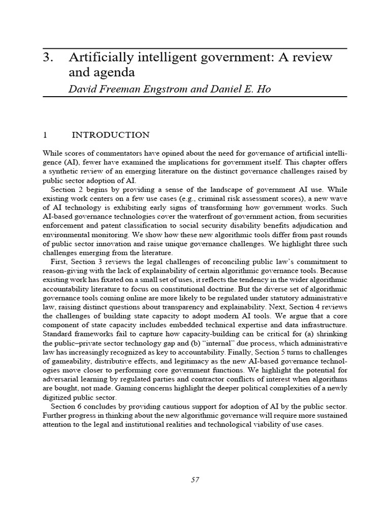 Artificially Intelligent Government A Review | PDF | Governance ...