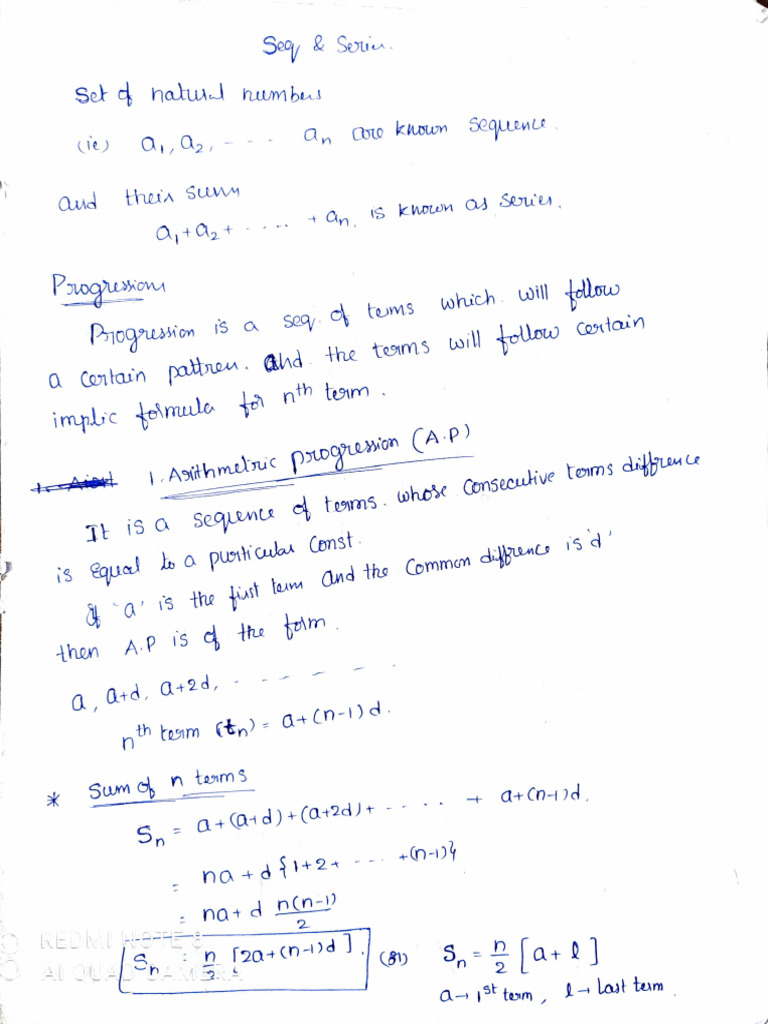 Understanding Arithmetic and Geometric Progressions | PDF