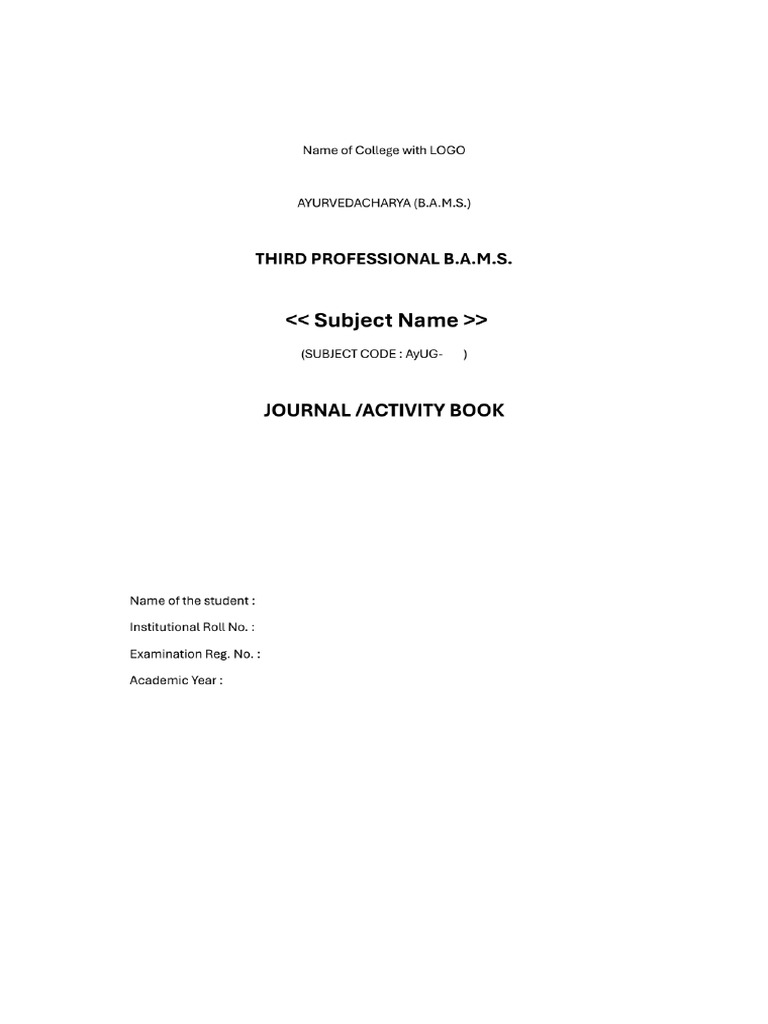 Activity Journal Sample | PDF